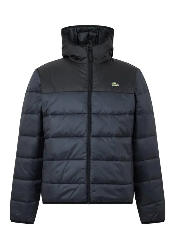 Lacoste Hooded Quilted Puffer Jacket - Black