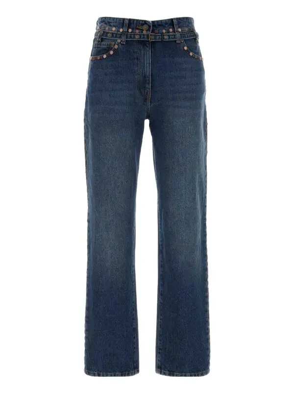 Dries Van Noten Persy Studded Straight Jeans - Blue
