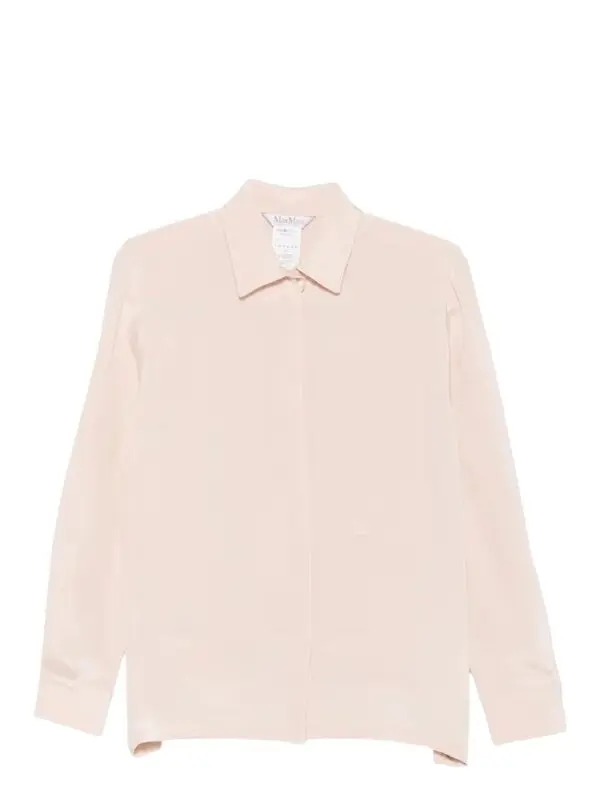 Max Mara Concealed Placket Long Sleeve Top - Pink