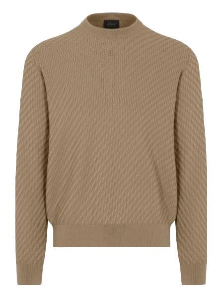 Brioni Textured Crew-neck Knitted Sweater - Light Brown