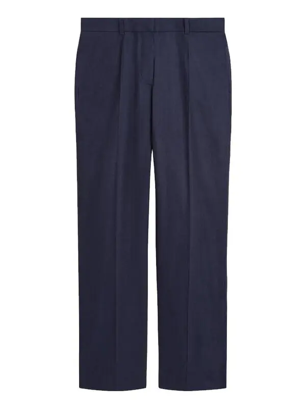 Cos Wool-blend Flared Pants - Navy