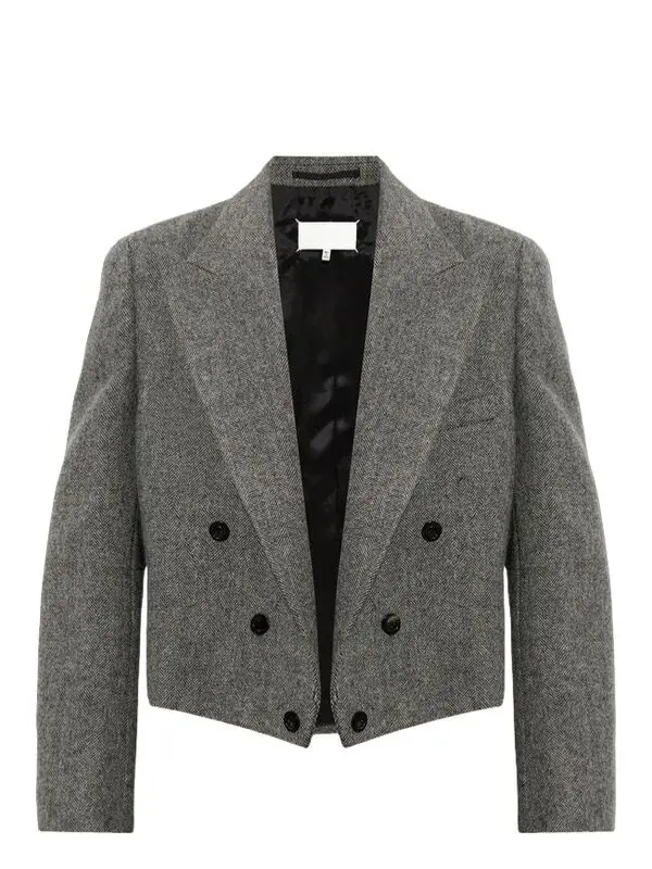 MAISON MARGIELA Herringbone Double-breasted Blazer - No
