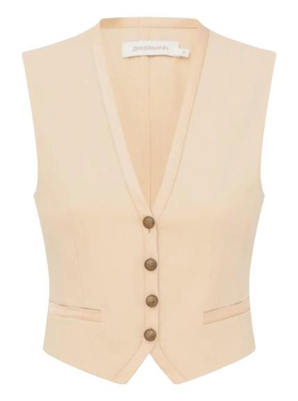 Zimmermann V-neck Vest - Cream