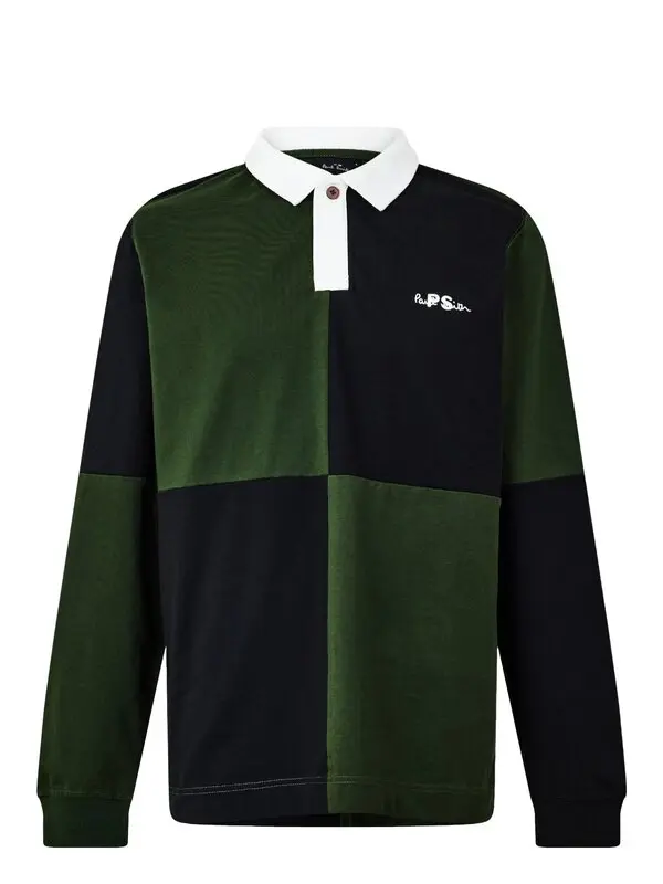 Paul Smith Color-blocked Long-sleeve Rugby Shirt - Black