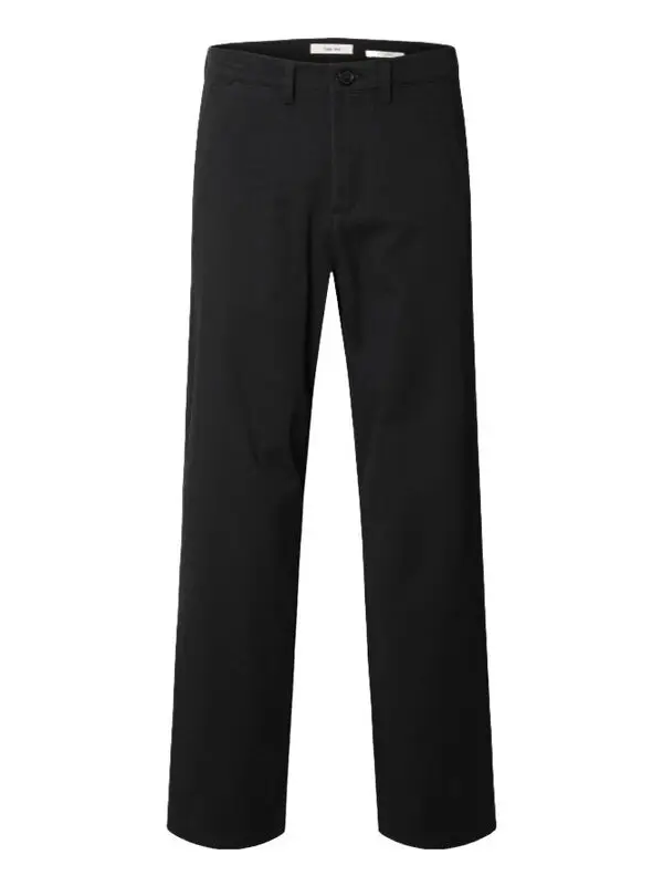 SELECTED Casual Trousers With Belt Loops - Black