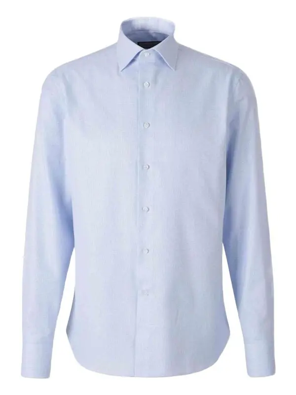 Canali Regular Fit Micro Print Shirt - Blue