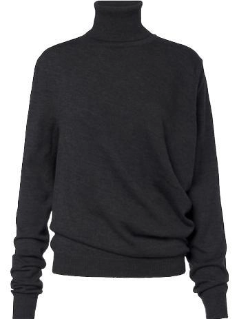 Magda Butrym Draped Wool Turtleneck Sweater - Black