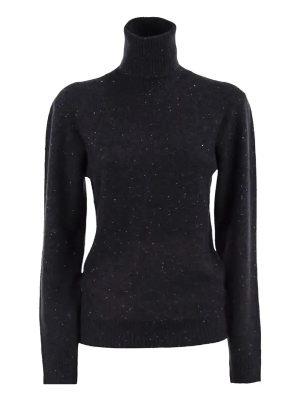 Fabiana Filippi Micro-sequin Turtleneck Sweater - Black