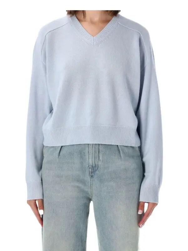 Loulou De Saison Anzor Boxy V-neck Sweater - Light Blue