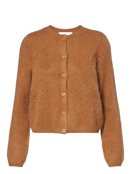 FRAME Pointelle Cardigan - Brown