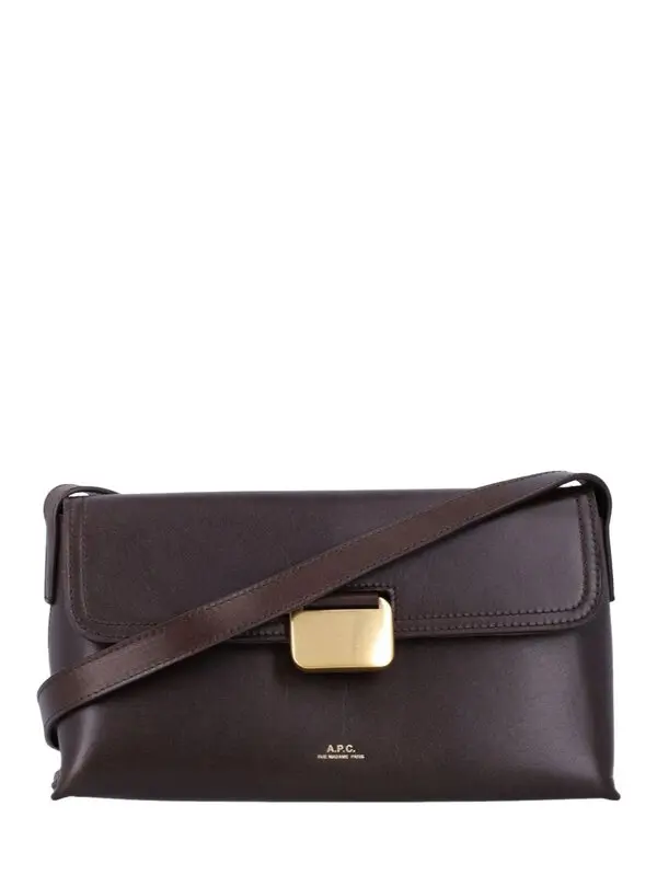 A.p.c. Logo Flap Shoulder Bag - Brown