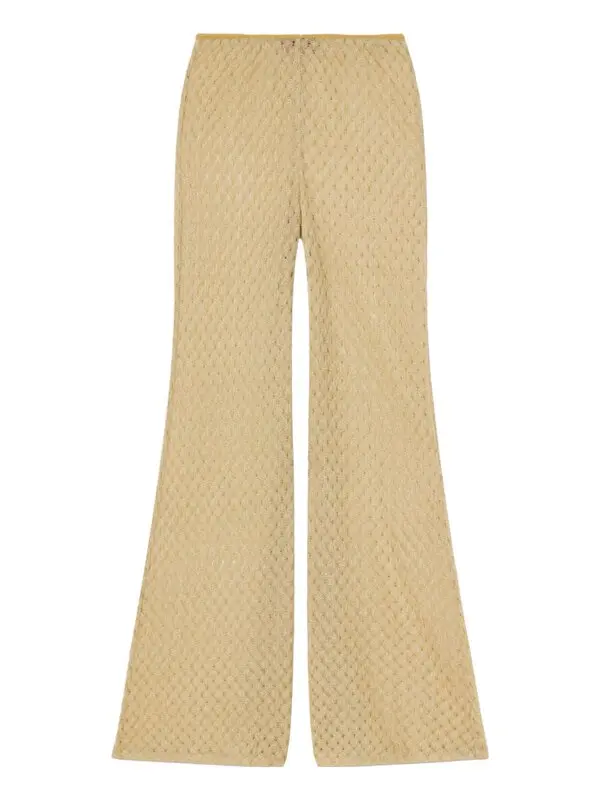 Missoni Metallic Knit Wide-leg Pants - Nude