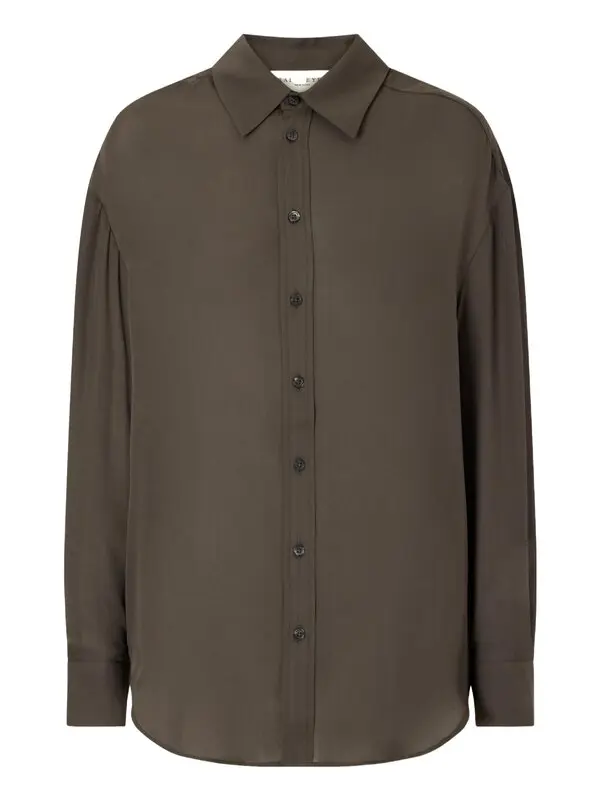 KALLMEYER Dani Silk-double Georgette Shirt - Brown