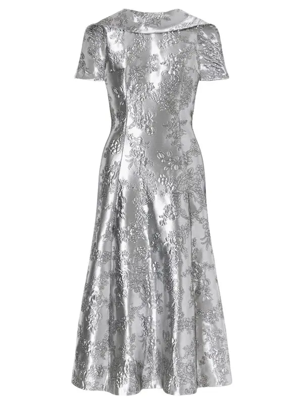 EMILIA WICKSTEAD Harlow Embroidered Metallic Cloqué Gown - Gray