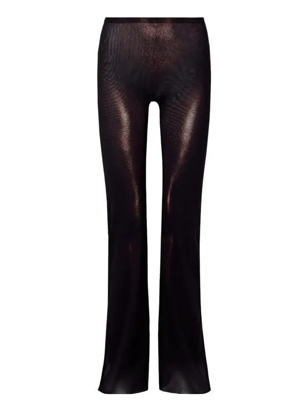 JEAN PAUL GAULTIER Printed Mesh Straight Pants - Black