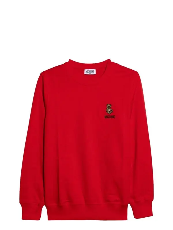 Moschino Teddy-patch Logo-print Sweatshirt - Red