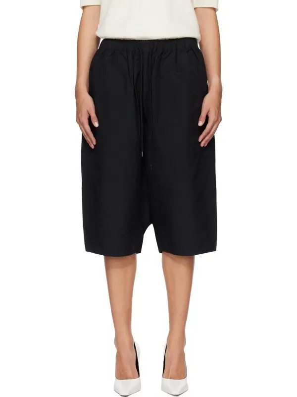 ENTIRE STUDIOS Drawstring Shorts With An Elastic Waistband - Black