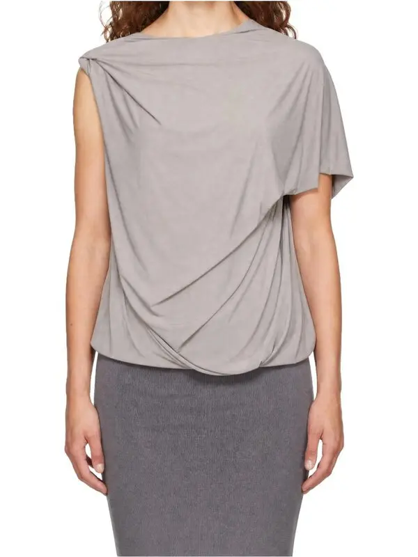 ENTIRE STUDIOS Asymmetric Draped Blouse - Grey