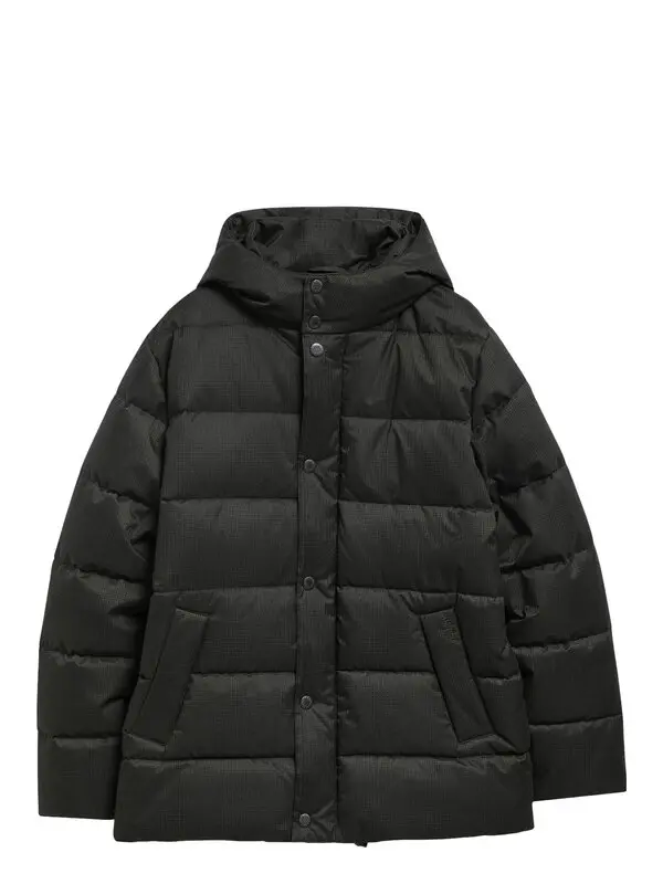 Barbour Olive Quilted Hooded Puffer Coat - No
