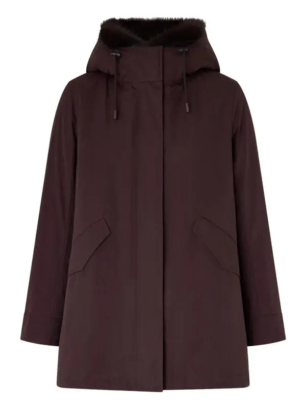 YVES SALOMON Long Parka With Pockets - Brown