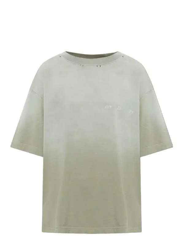 MISBHV Graphic-print Distressed T-shirt - Gray-green