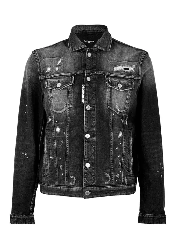 Dsquared2 Faded Denim Jacket - Black