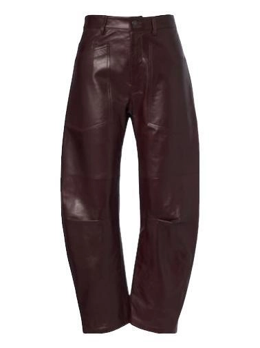 NILI LOTAN Leather Barrel-leg Pants - No