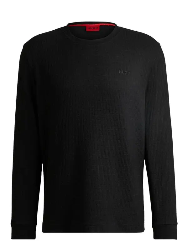 Hugo Boss Waffle Knit Long Sleeve Top - No