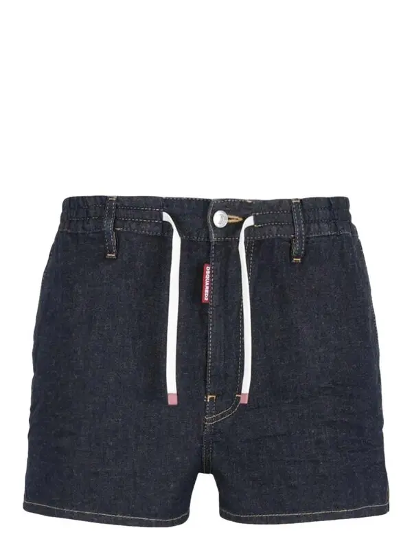 Dsquared2 Dark Weight Wash Pull On Shorts - Dark Blue