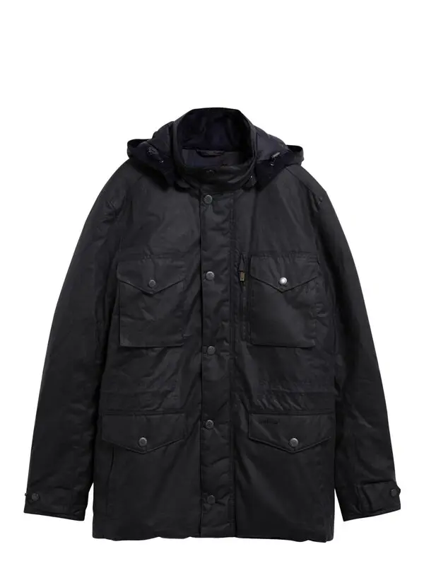 Barbour Waxed Cotton Hooded Field Jacket - No