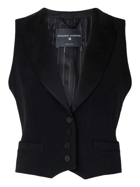 Ermanno Scervino Sleeveless Buttoned Blazer - Black