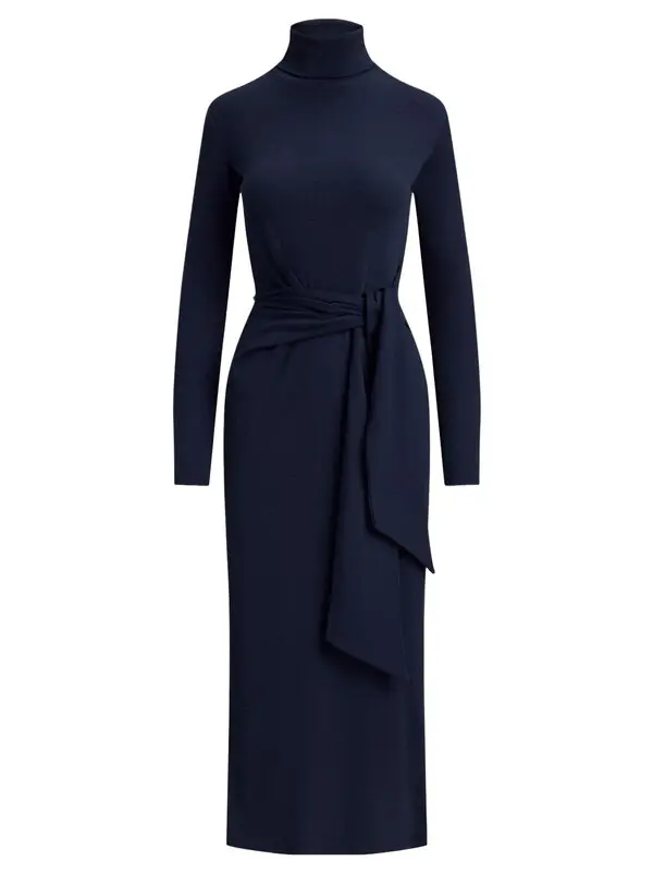 Ralph Lauren Turtleneck Midi Dress - Black