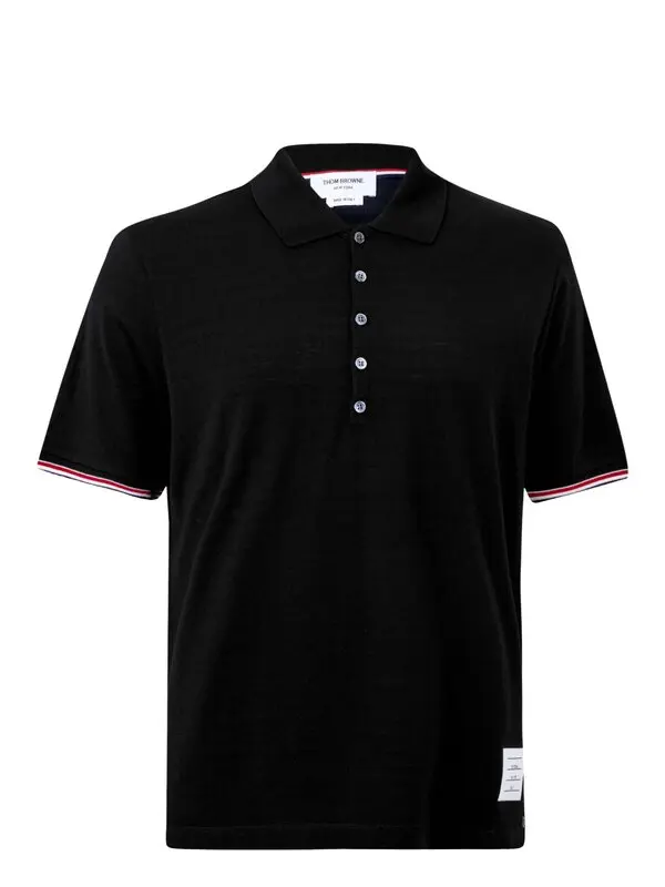 Thom Browne Short Sleeve Knit Polo Shirt - No