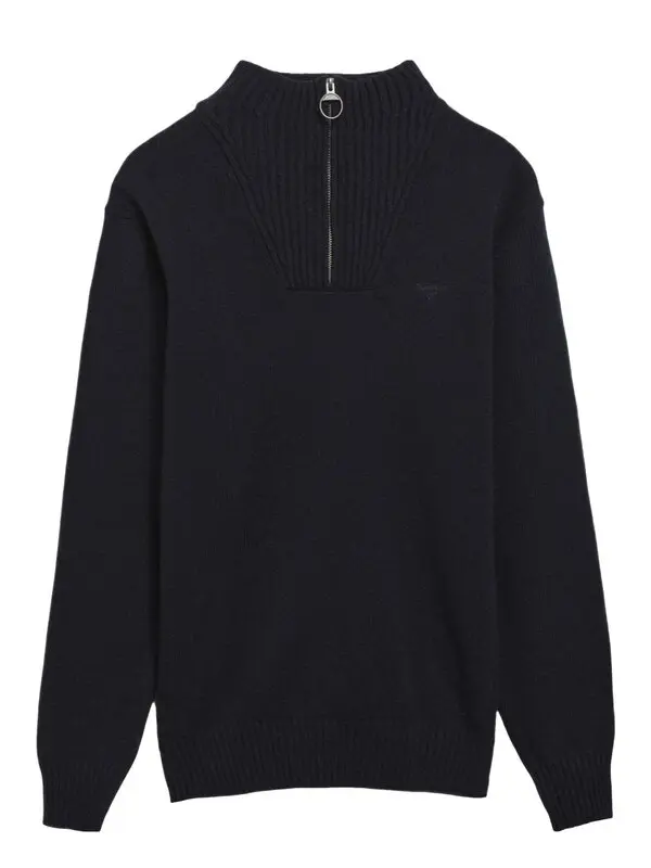 Barbour Half-zip Mock Neck Knit Sweater - Navy