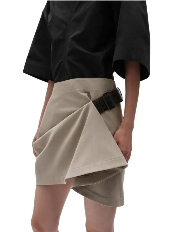 Bottega Veneta Wool Twill Skirt - Beige Blend