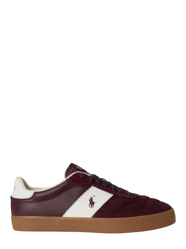 Polo Ralph Lauren Urgundy Suede Sneaker - Brown