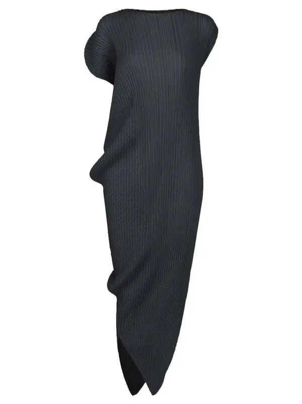 Issey Miyake Pleated Midi Dress - Dark Navy