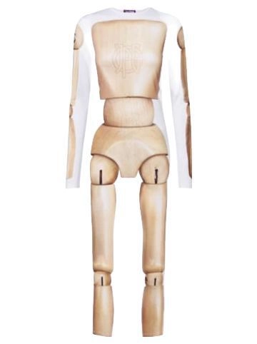 JEAN PAUL GAULTIER Trompe Lœil Jersey Midi Dress - No