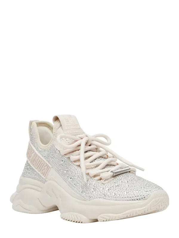 Steve Madden Rhinestone Embellished Chunky Platform Sneakers - White