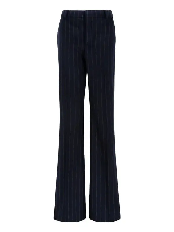 Saint Laurent Pinstriped Flared Pants - Black