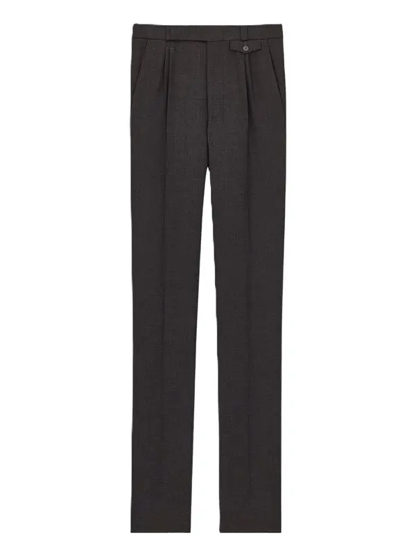 Saint Laurent Tapered Pants In Felted Wool Gabardine - Anthracite