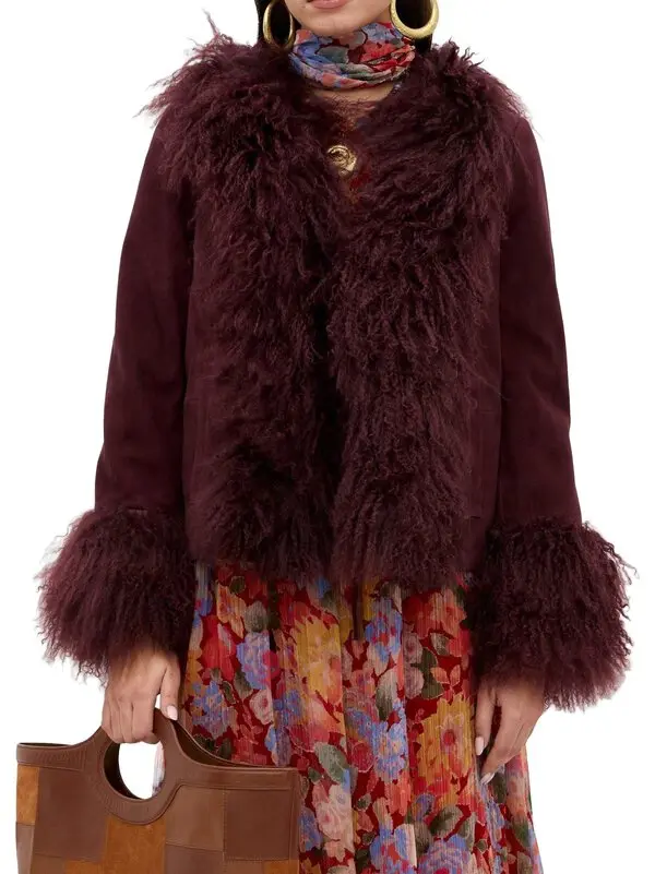 Rixo Sammy Shearling Jacket - Brown