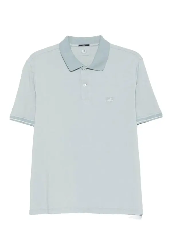 C.P. COMPANY Logo Piqué Polo Shirt - Blue
