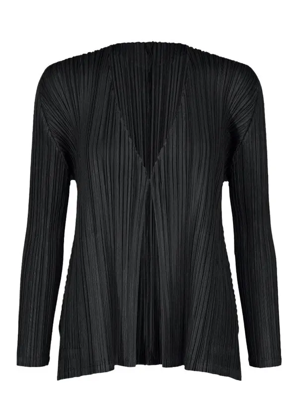 Issey Miyake Pleated Shawl-collar Jacket - Black
