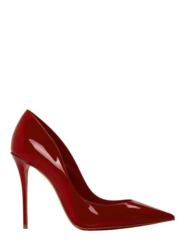 CHRISTIAN LOUBOUTIN Pointed Toe Patent Leather Stiletto Heel Pumps - Red