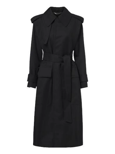 Victoria Beckham Minimal Long Twill Trench Coat - No