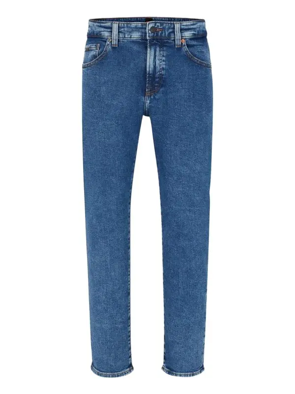 Hugo Boss Washed Straight-leg Jeans - Blue