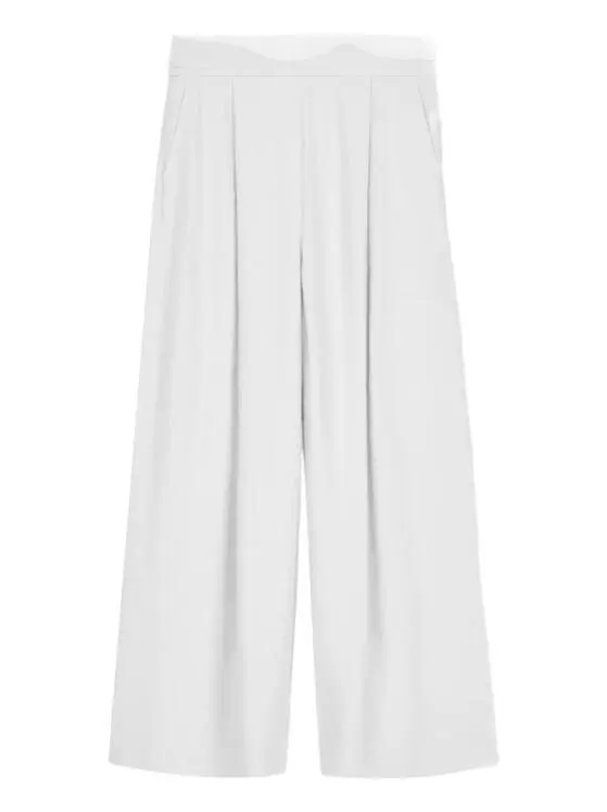 Emporio Armani Palazzo Pants In Textured Bark-effect Fabric Signature Capsule - Grey