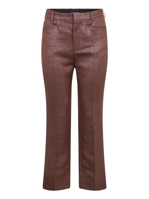 TOM FORD Faux Leather Flared Trousers - Red