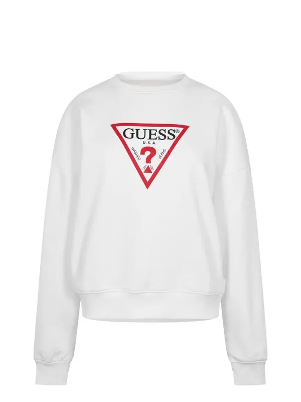 Guess Crew Neck Long-sleeve Sweatshirt - White